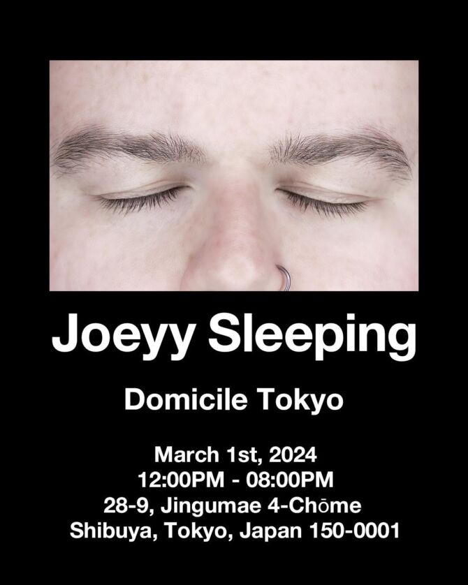 ラッパー・Joeyyが8時間寝続けるパフォーマンスアート展示を発表 - Spincoaster (スピンコースター)